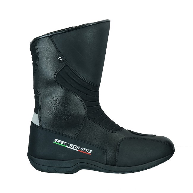 BOTAS DE MOTO URBANOS EN PIEL CON PROTECCIONES, IMPERMEABLES